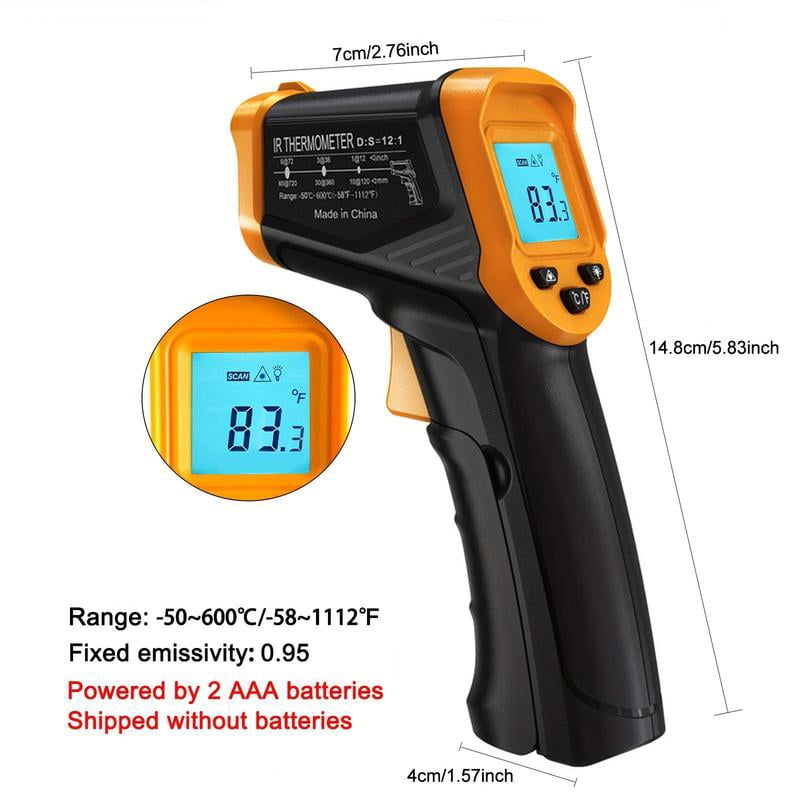 Digital Infrared Thermometer, Handheld Non-Contact Heat Laser ...