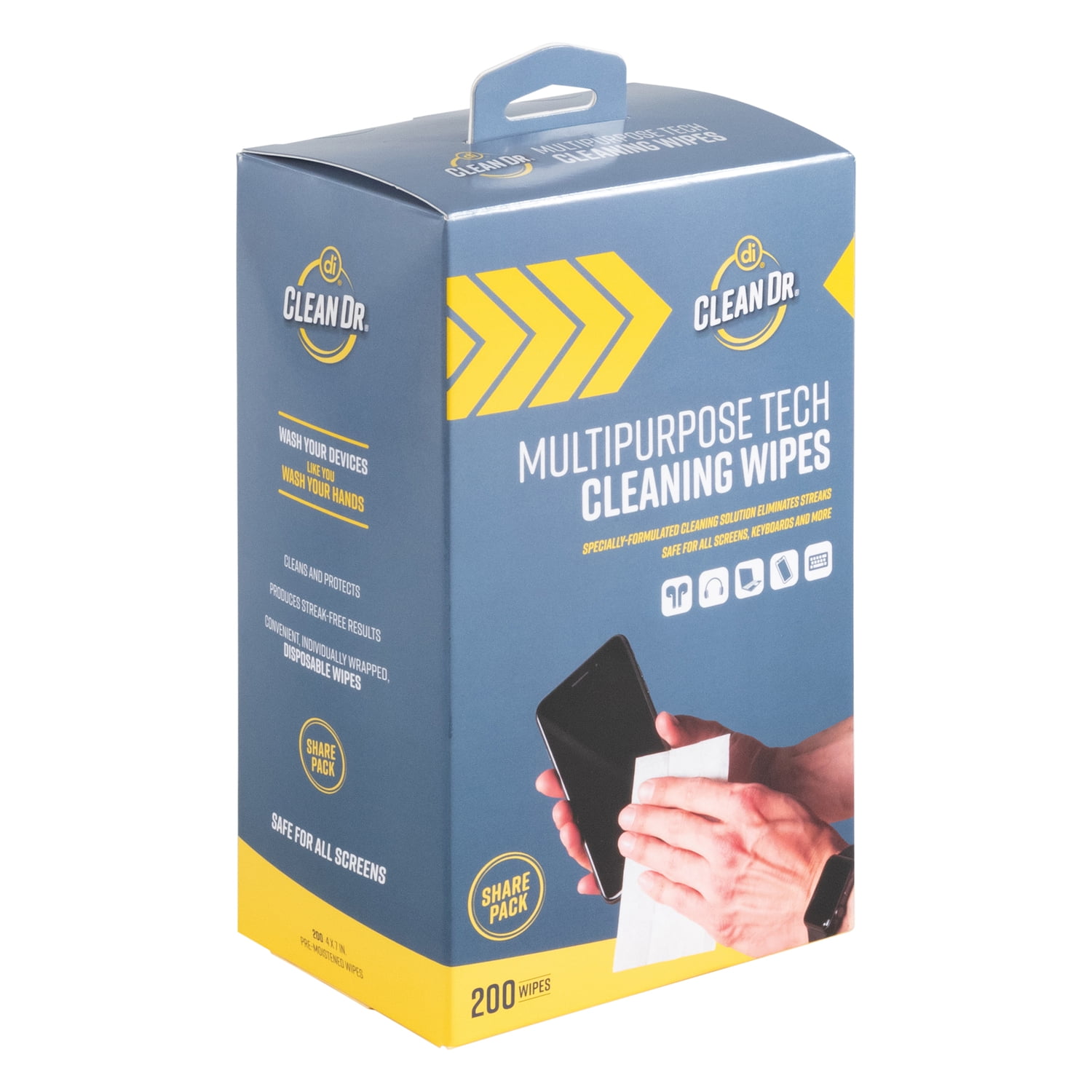 Digital Innovations CleanDr Multipurpose Tech Cleaning Wipes, 200 Count ...