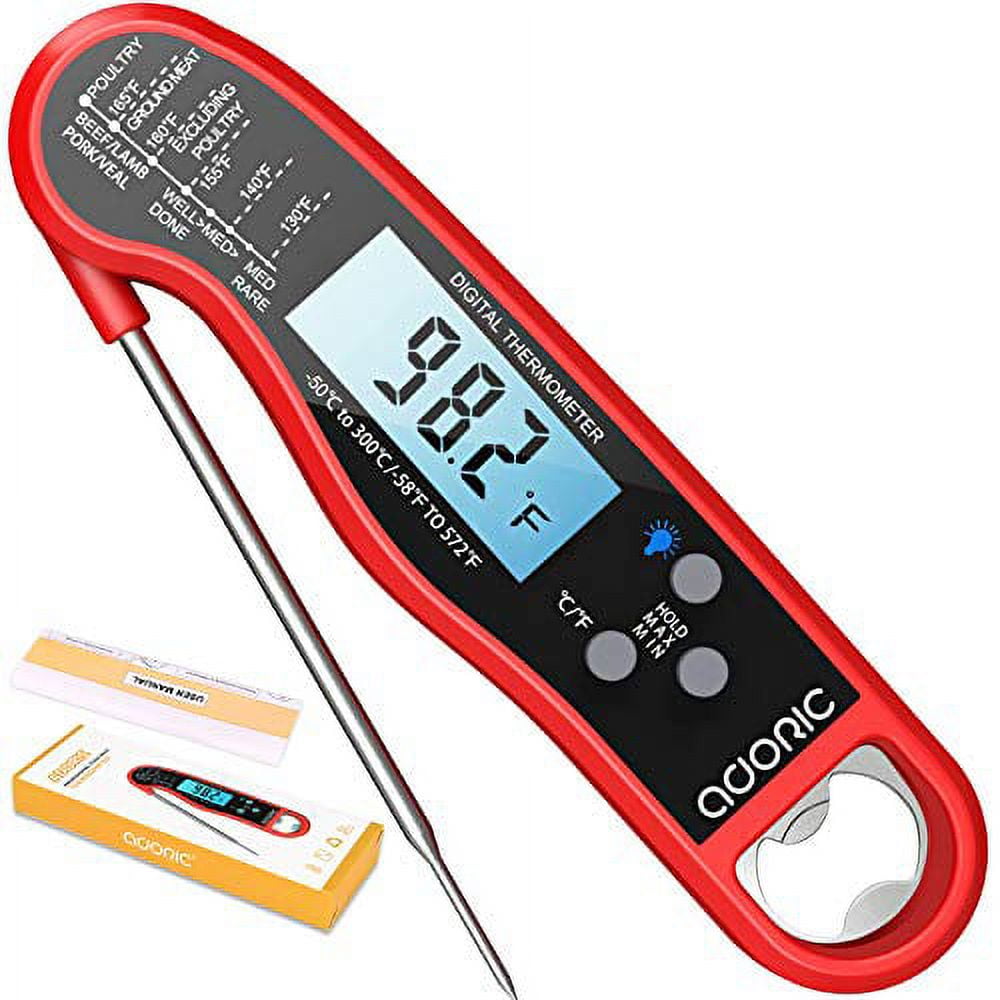 Digital Instant Read Meat Thermometer, Adoric Waterproof Food ...