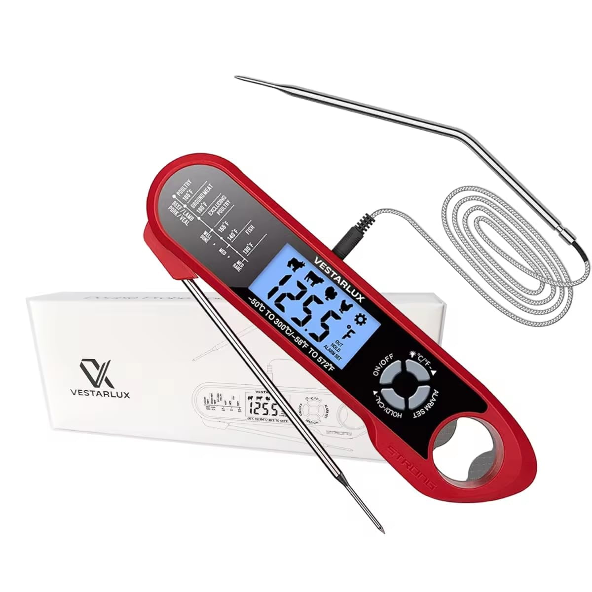 Digital Instant Read Meat Thermometer Waterproof Kitchen Food Cooking ...