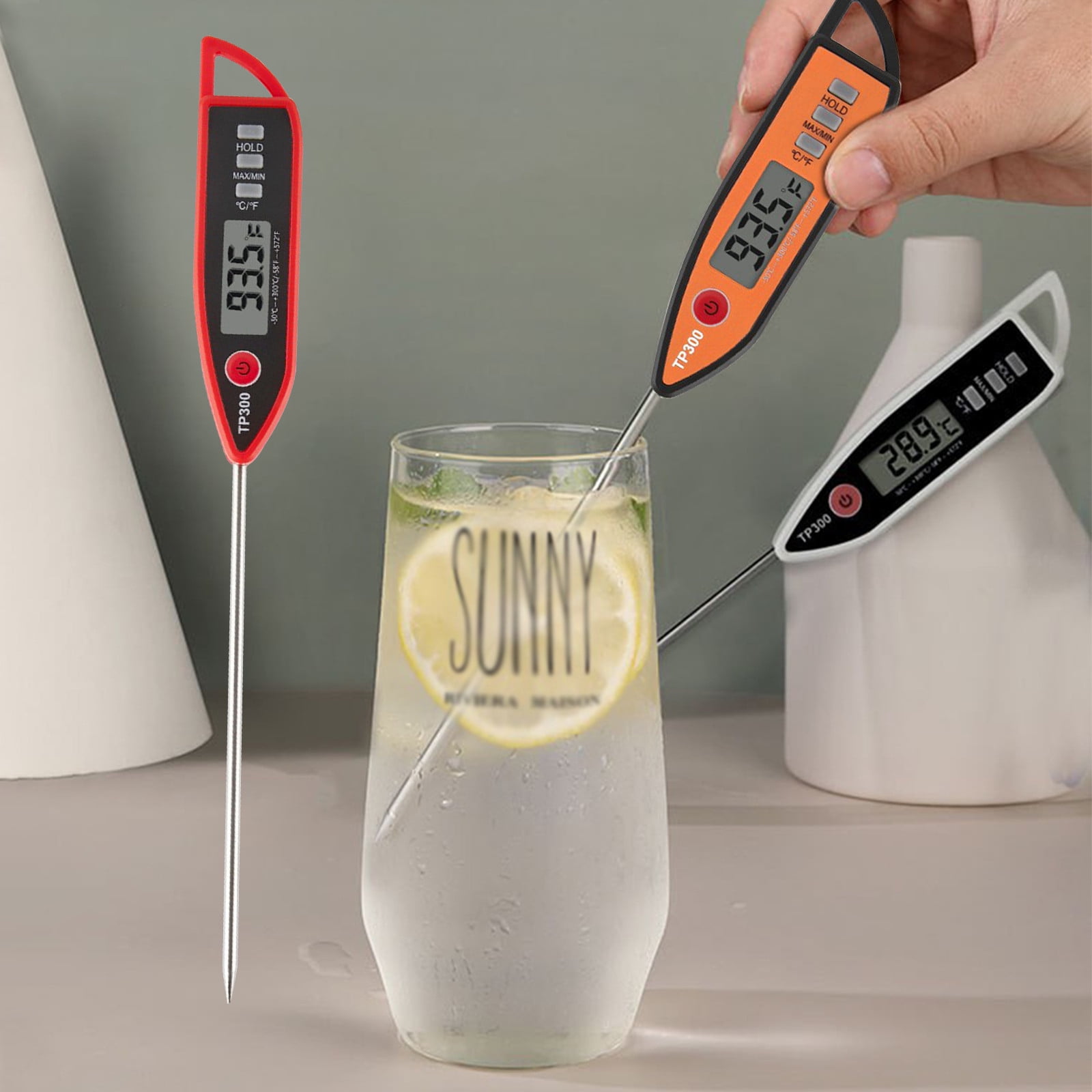 Digital Instant Read Thermometers, Cooking Food Baking, Stainless Steel ...