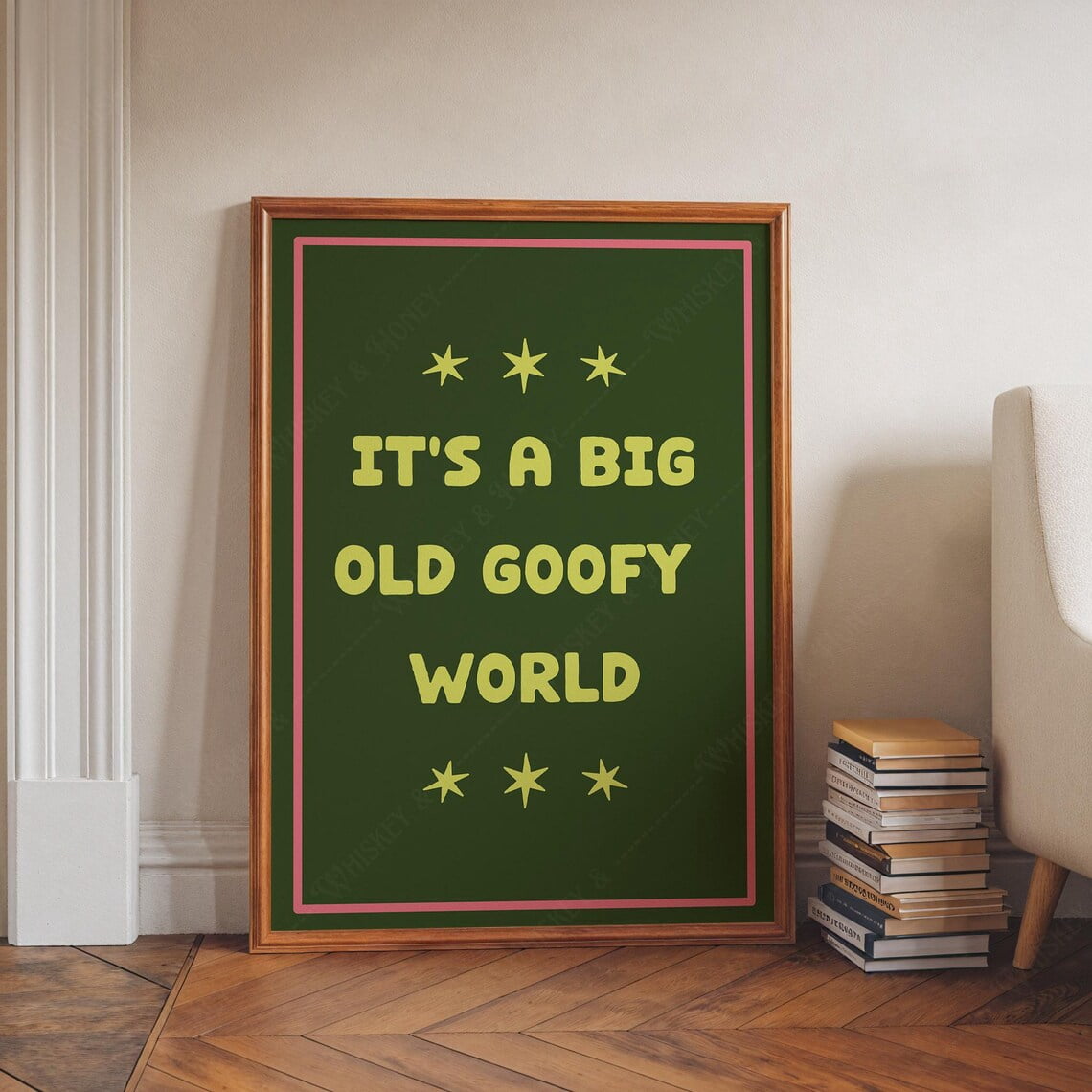 Digital, It'S A Big Old Goofy World Art Print, Trendy Art, Gallery Wall ...