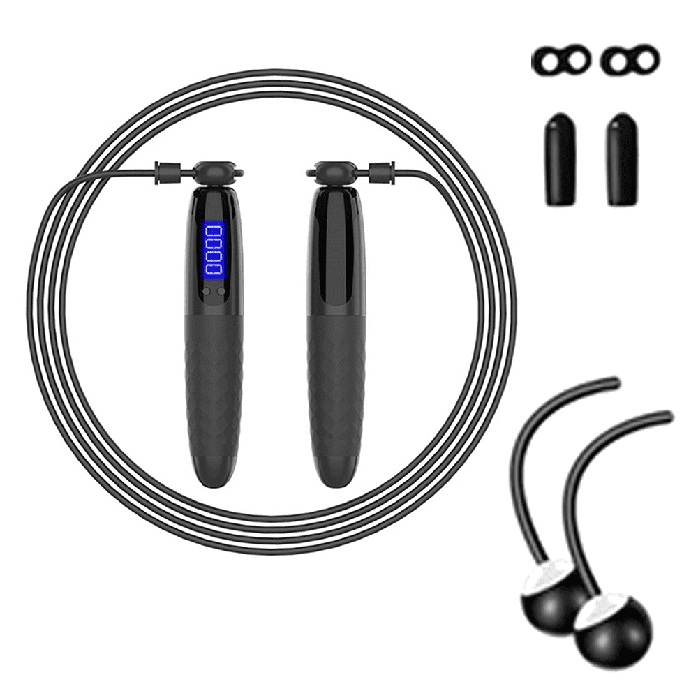 Digital Jump Rope and Cordless Jump Rope 2 in 1. Weighted Jump Rope for ...