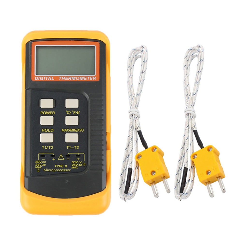 Digital K-Type Thermometer 2 Thermocouples High Temperature Measurement ...