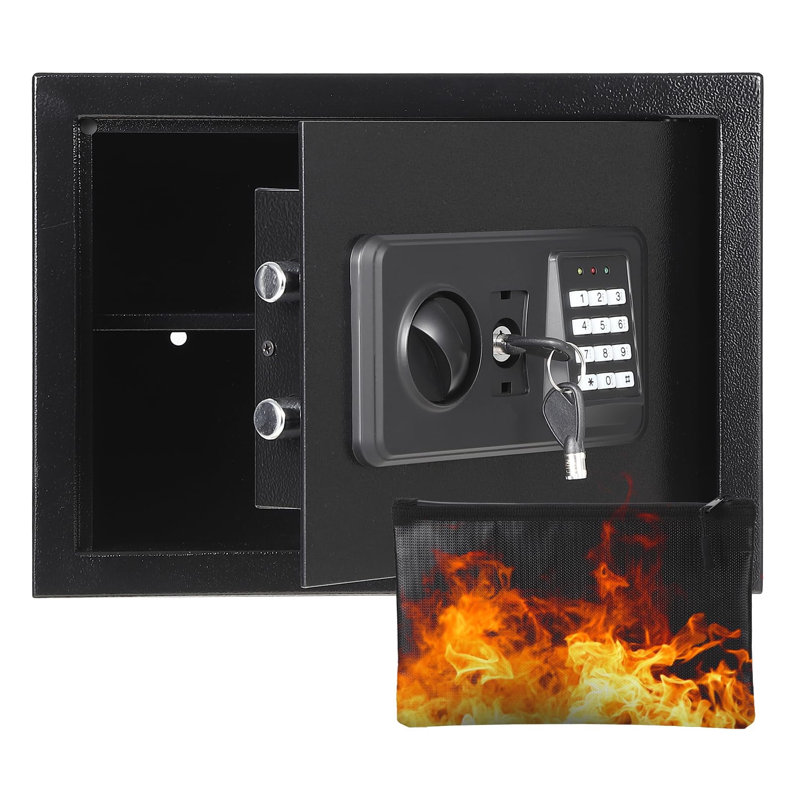 Digital Keypad Safe Box for Home with Fireproof Bag, Heavy Duty Steel ...
