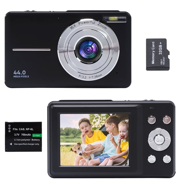 Digital Camera for Teens & Kids – 1080P 44MP Camera with 16X Digital ...