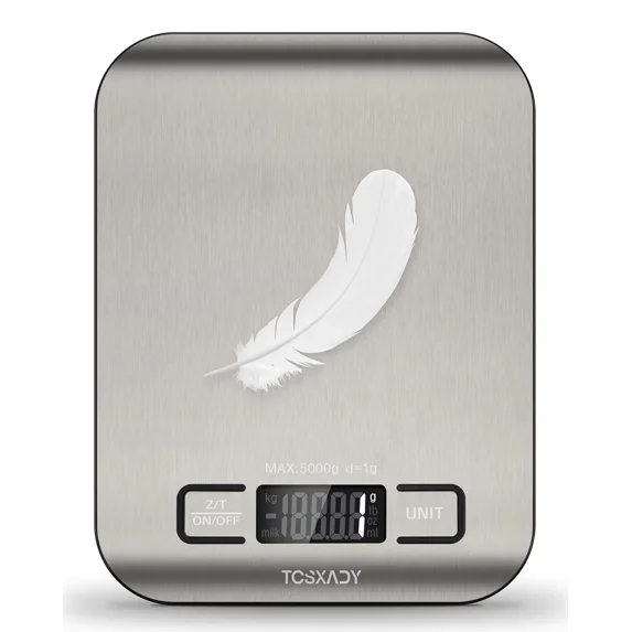 Digital Kitchen Food Scale 11Lb – Lcd Display, Tare, 6 Units, Stainless ...