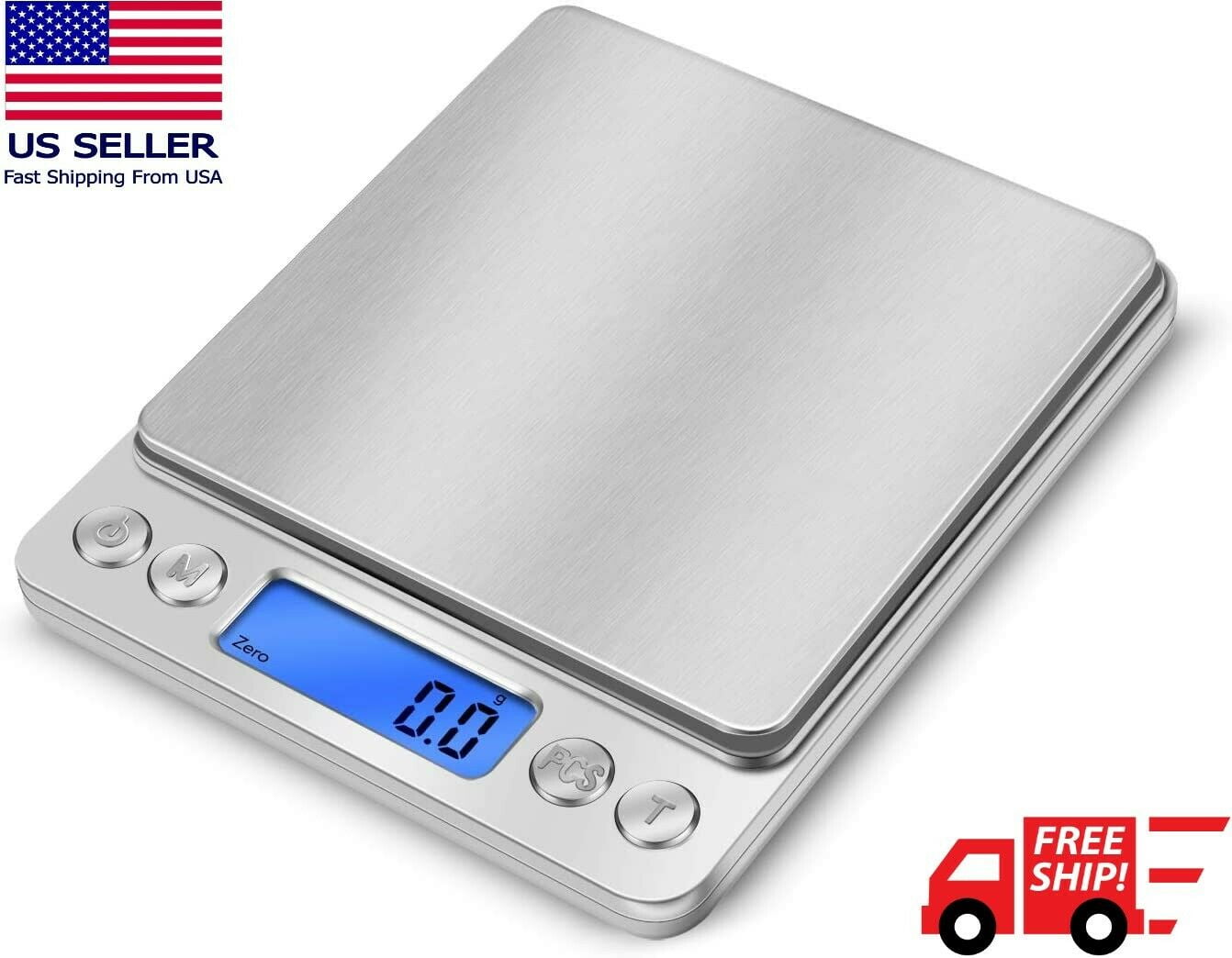 Walmart Digital Kitchen Scale, Stainless Steel, LCD Display, 3000g ...
