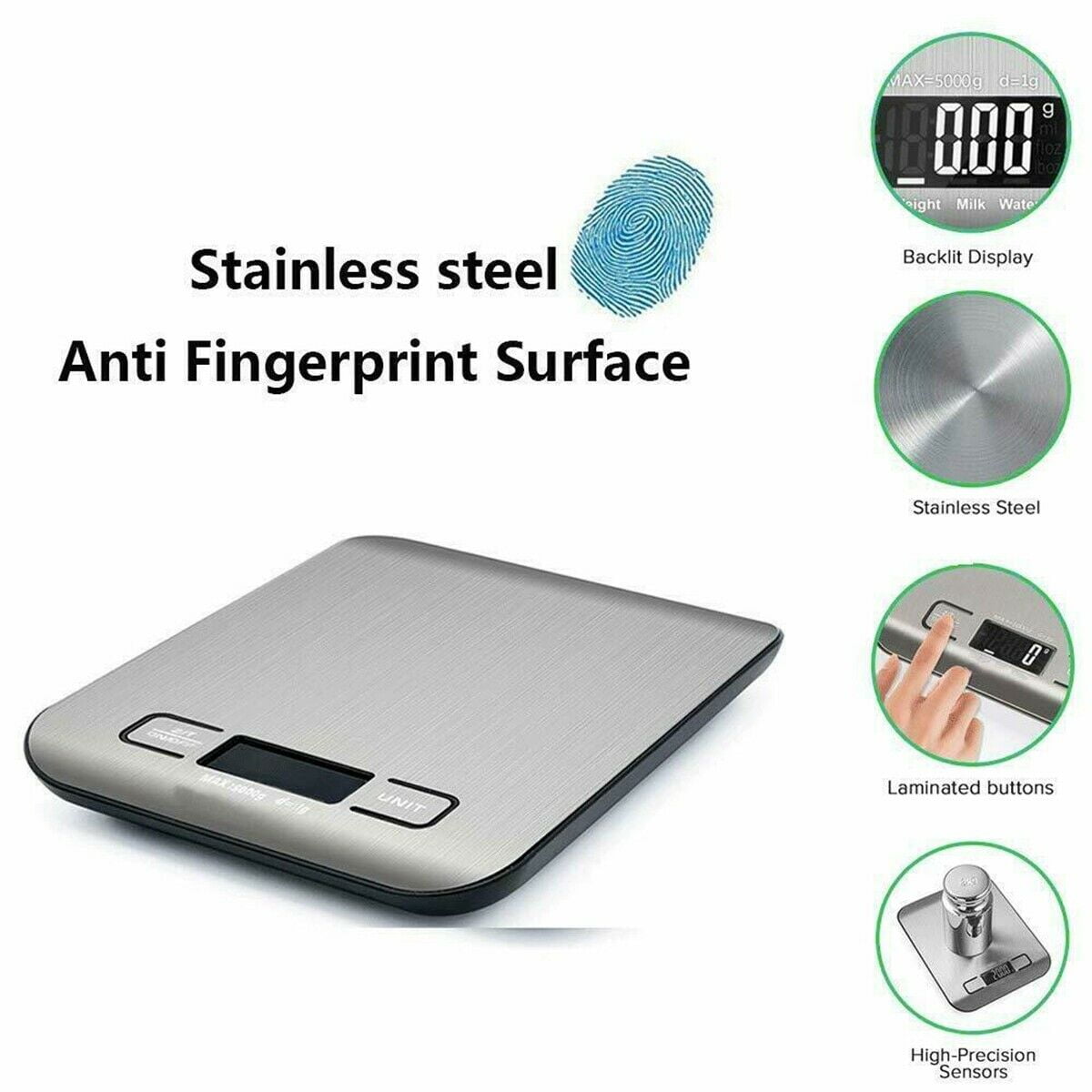 Digital Kitchen Scale, Accurate Multifunction Food Weight Scale Grams ...