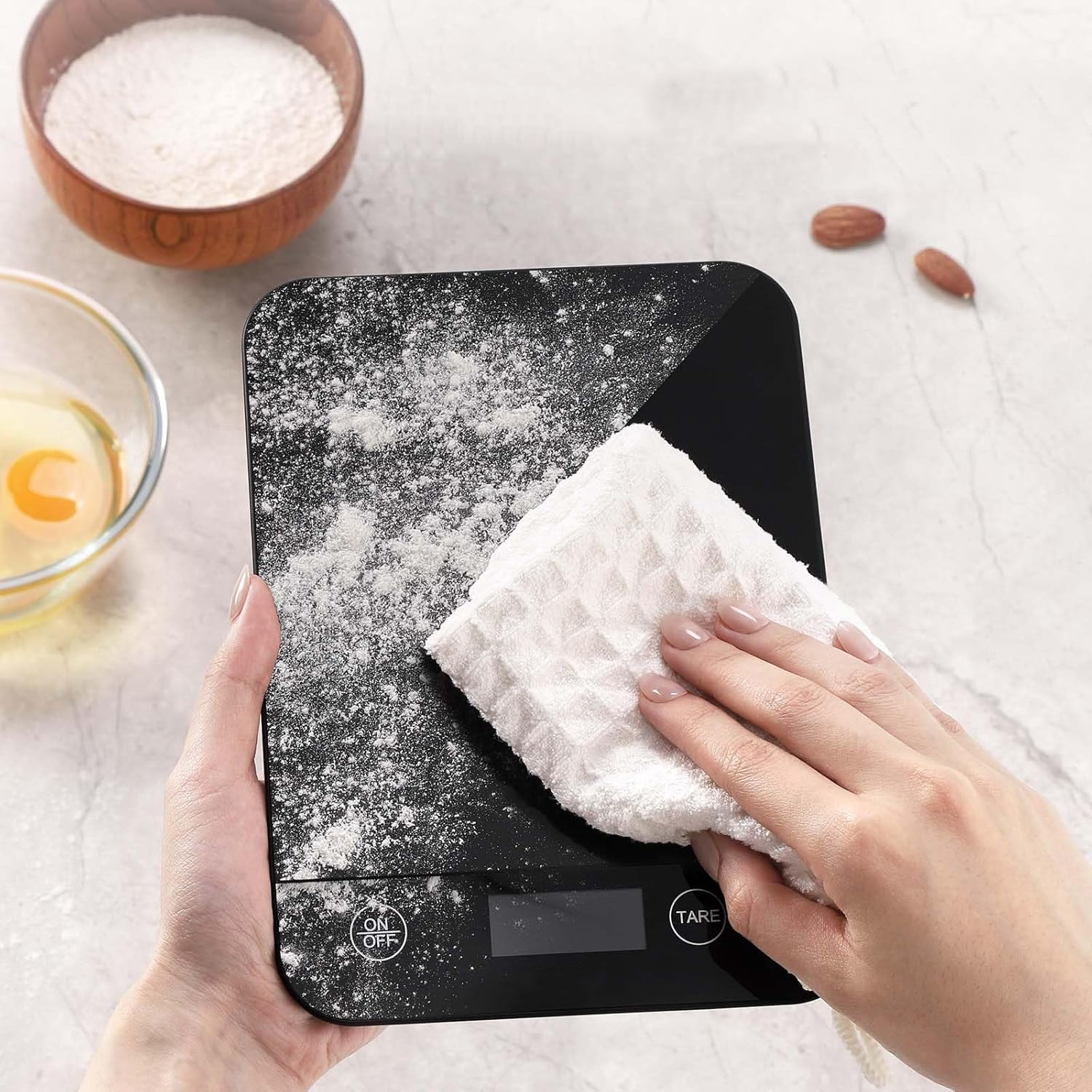 Digital Kitchen Scale, Food Scale Rechargeable with Tempered Glass ...