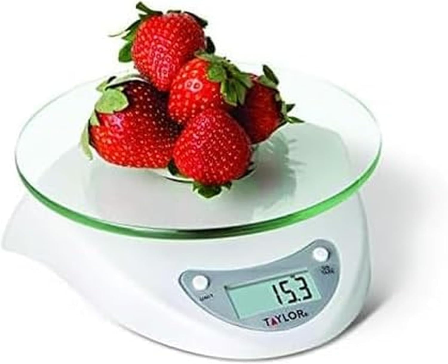Digital Kitchen Scale with Glass Platform, Tare Button, and Plastic ...