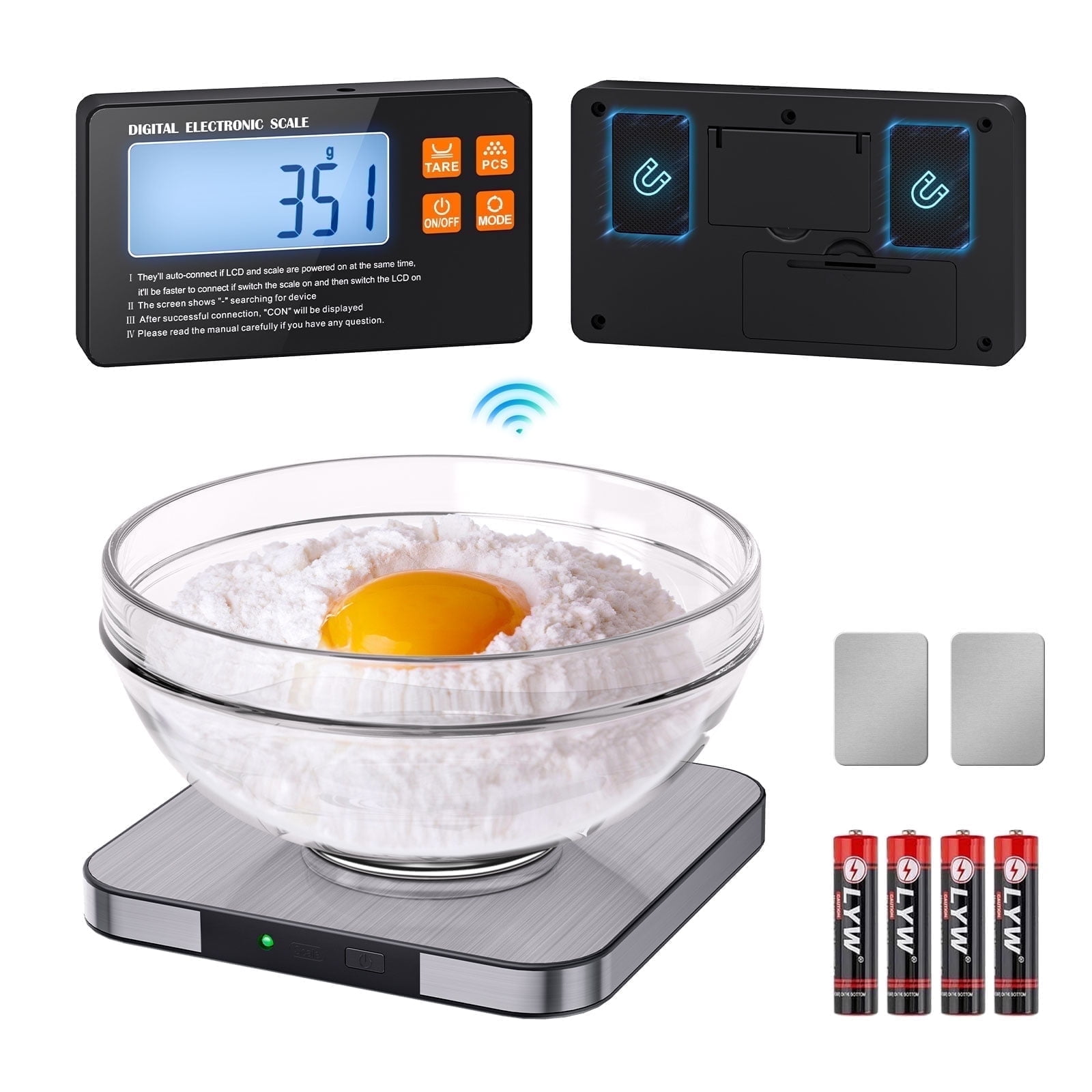 Digital Kitchen Scales,Divided Design,1g-15 kg,7 Units, With Separate ...
