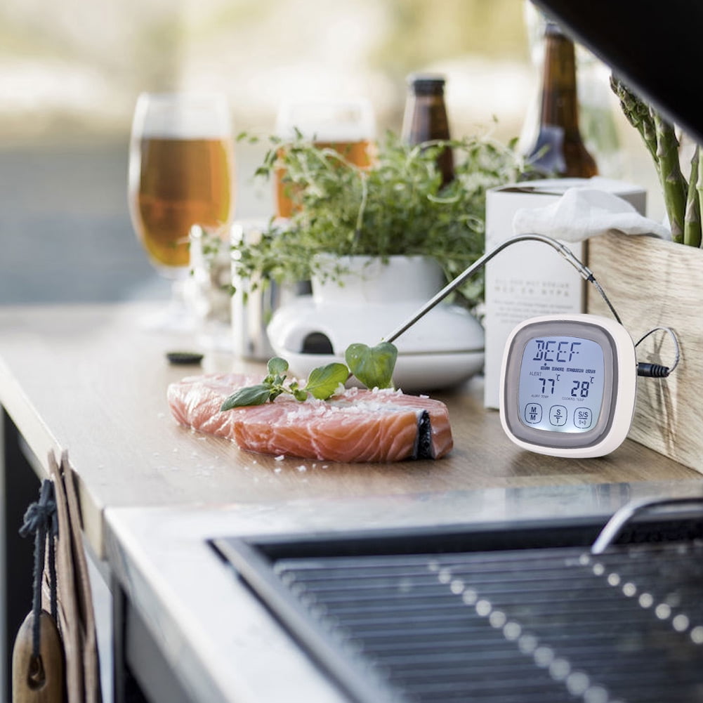 Digital Kitchen Thermometer W/ Probe, Fast, Accurate Cooking BBQ Temp ...