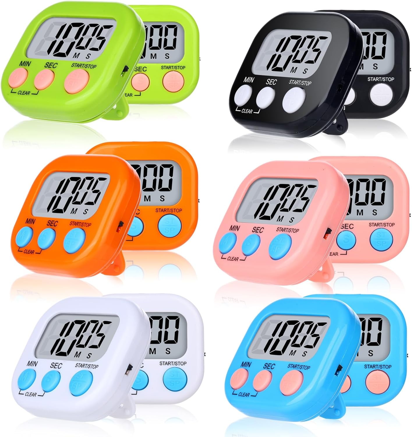 Digital Kitchen Timer 12 Packs Magnetic Classroom Stopwatch Timer 6 ...