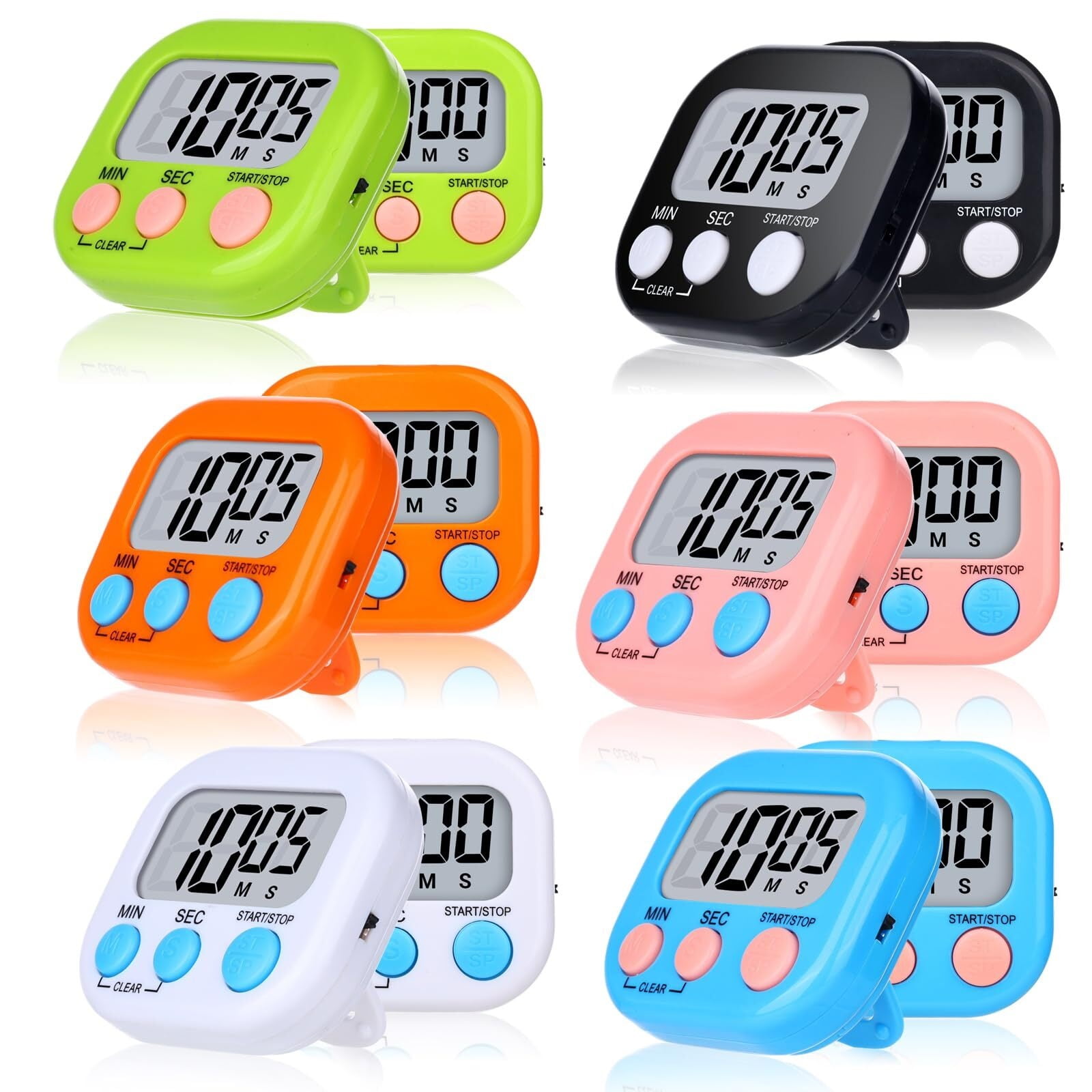 Digital Kitchen Timer 6 Packs Magnetic Classroom Stopwatch Timer 6 ...
