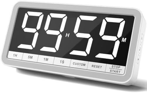 Digital Kitchen Timer with 7.8” Extra Large Display, Magnetic, LED with ...