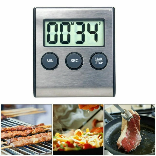 Digital Kitchen Timer, Indoor Countertop Wall Alarm With Easy Button ...