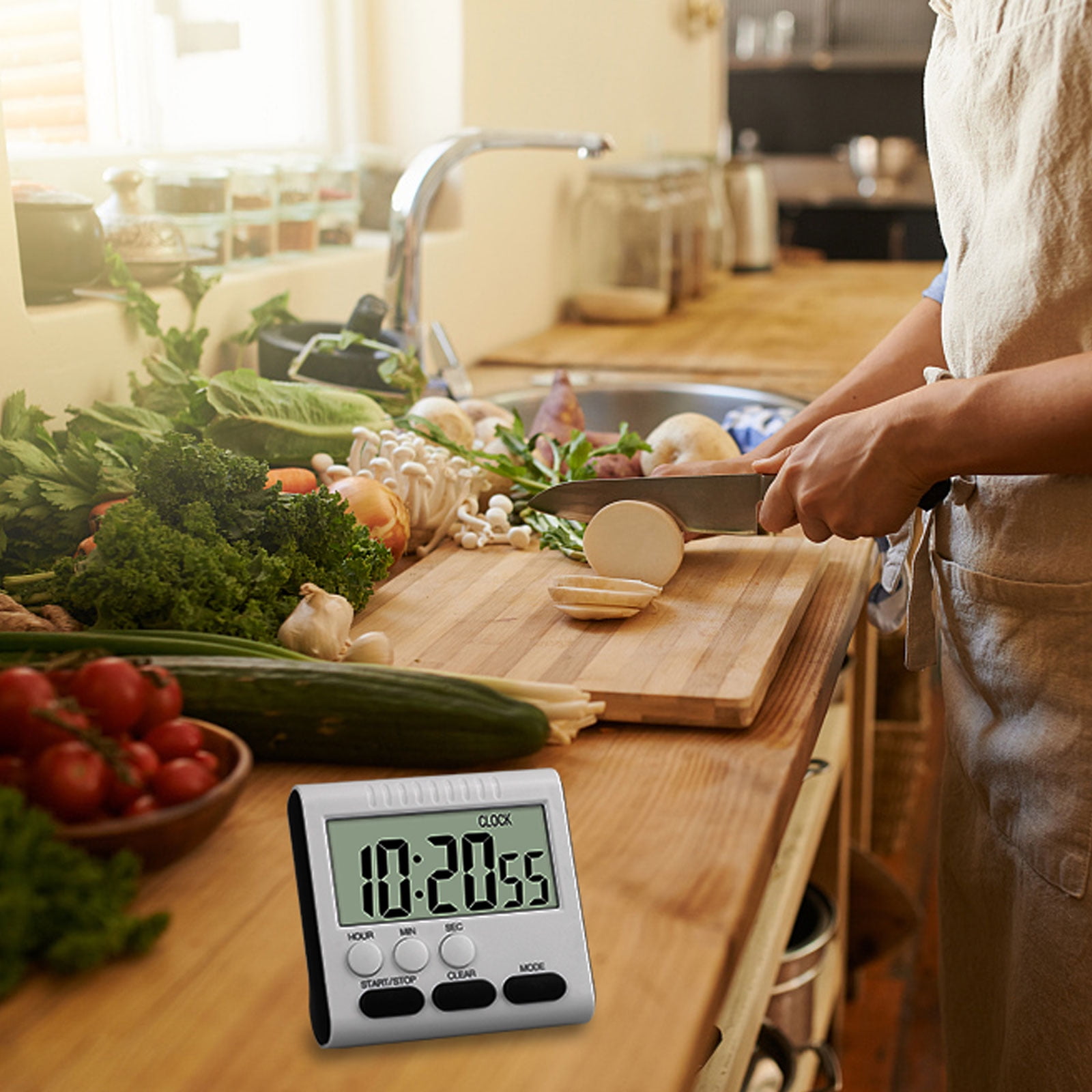 Digital Kitchen Timer, Large LCD Display Digits Battery Powered ...