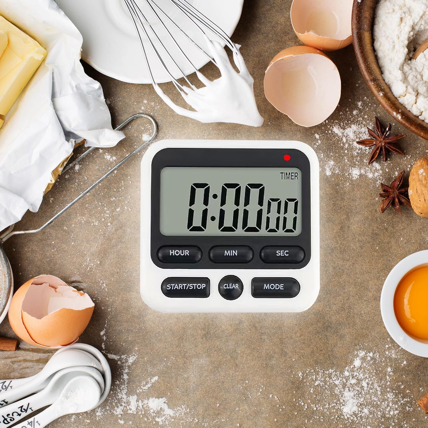Digital Kitchen Timer with Mute/Loud Alarm Switch ON/Off Switch, 12 ...