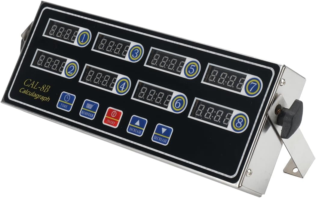 Digital Kitchen Timers, 8 Channel LED Display Timer Reminder Loud Alarm ...