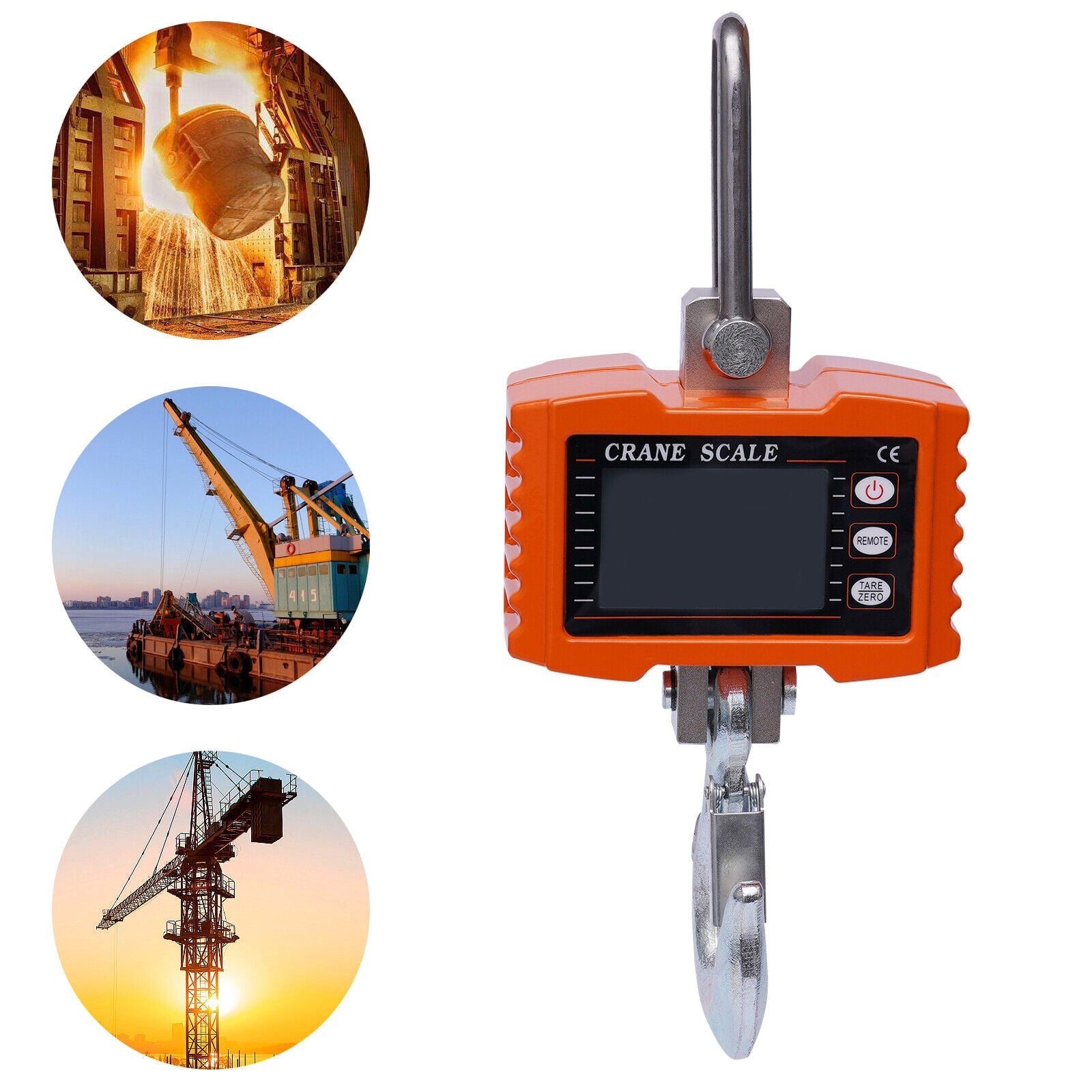 Digital LCD Crane Hanging Scale Heavy Duty 2200lbs/1000KG Remote ...