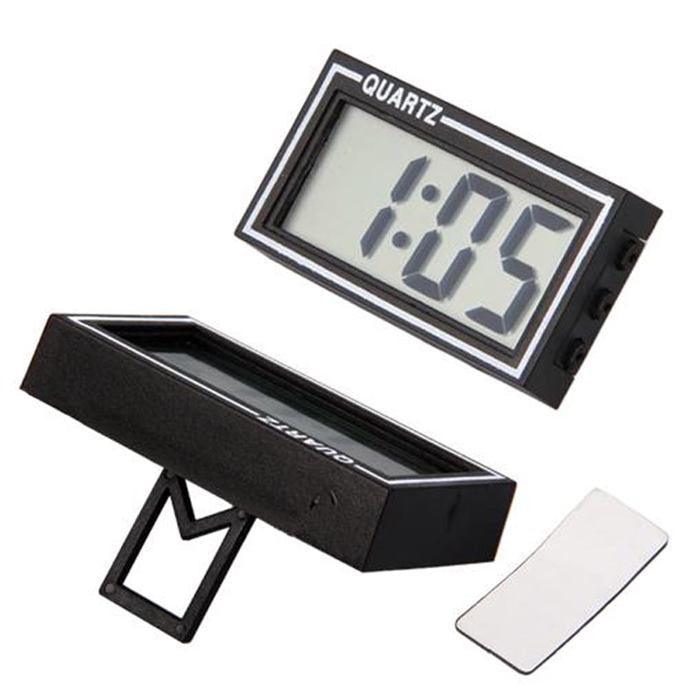 ULTNICE Digital Lcd Dashboard Clock 2.2x1.2x0.4In Black Plastic Mirror ...