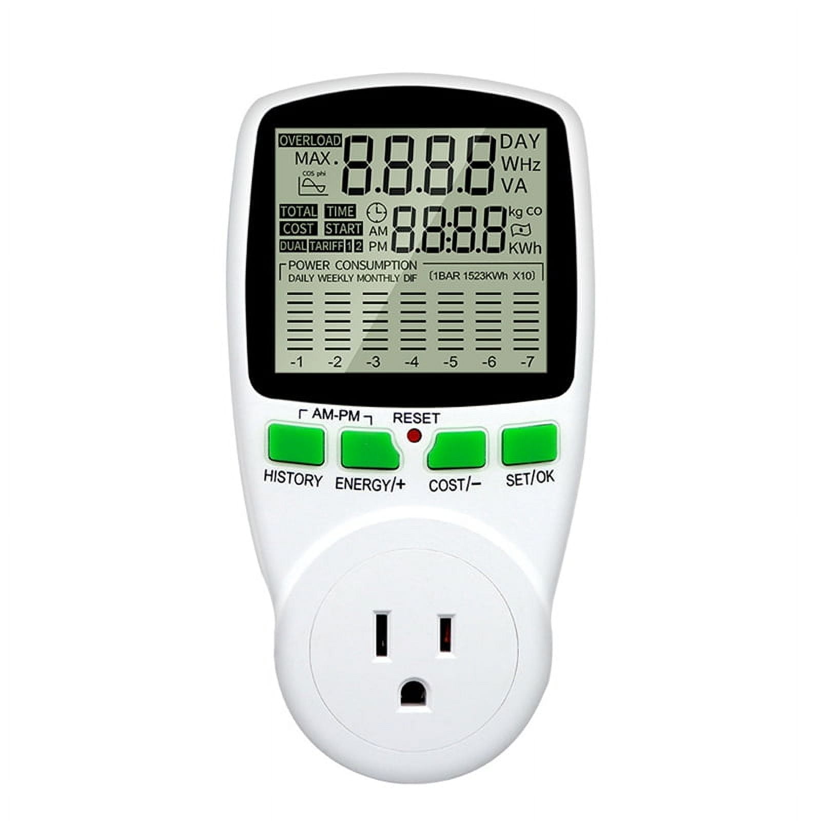 Digital LCD Energy Meter Wattmeter Wattage Electricity Kwh Power Meter ...