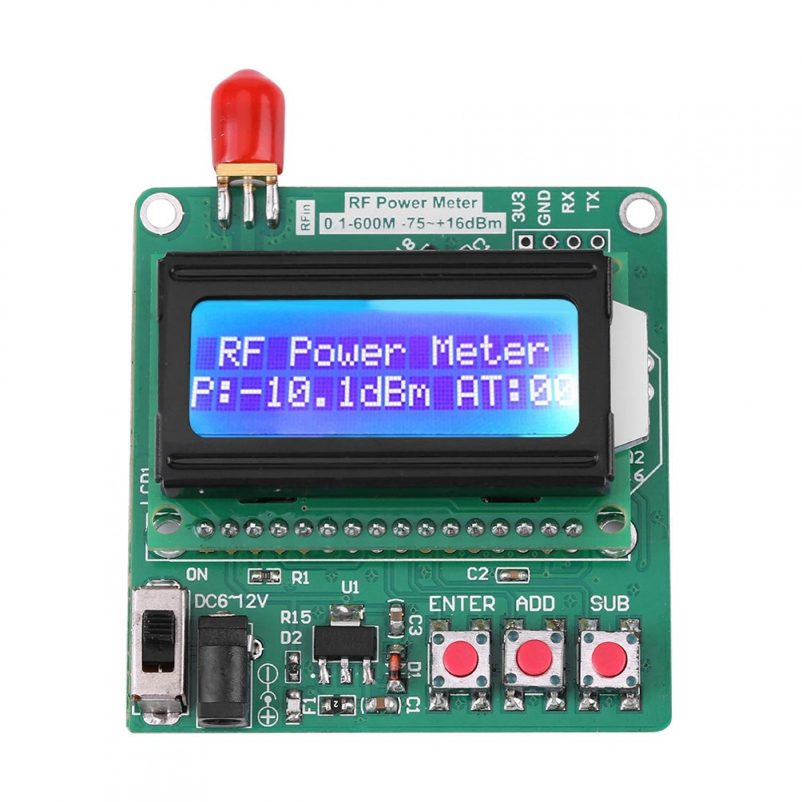 Digital LCD RF Power Meter -75~16 dBm 1-600MHz Radio Frequency ...