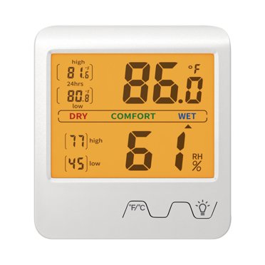 7pcs Round Digital Humidity Gauge Monitor Reptile Terrarium Greenhouse ...