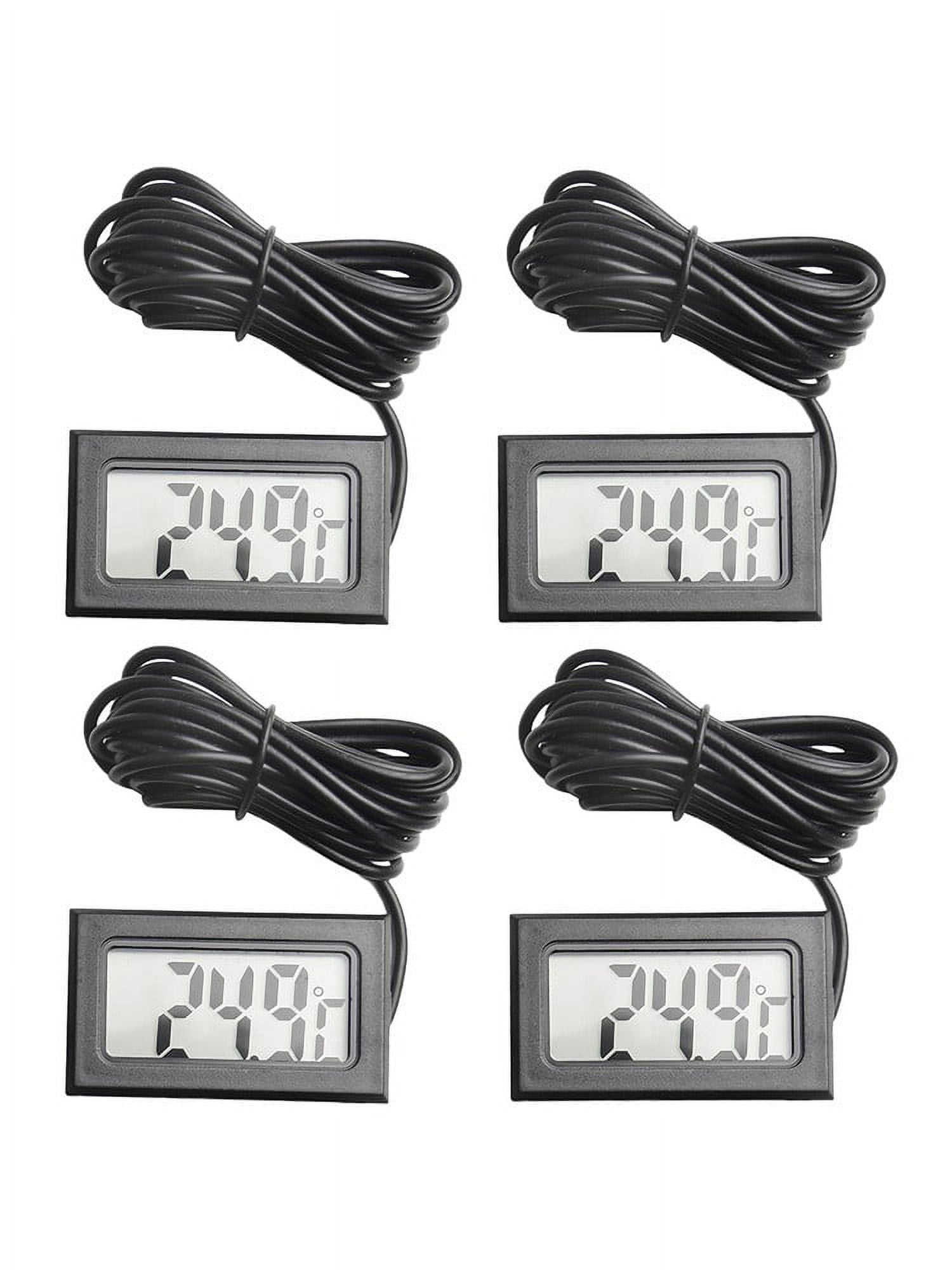 Digital LCD Thermometer with External Sensor, 4-Pack, -58°F to 158°F ...