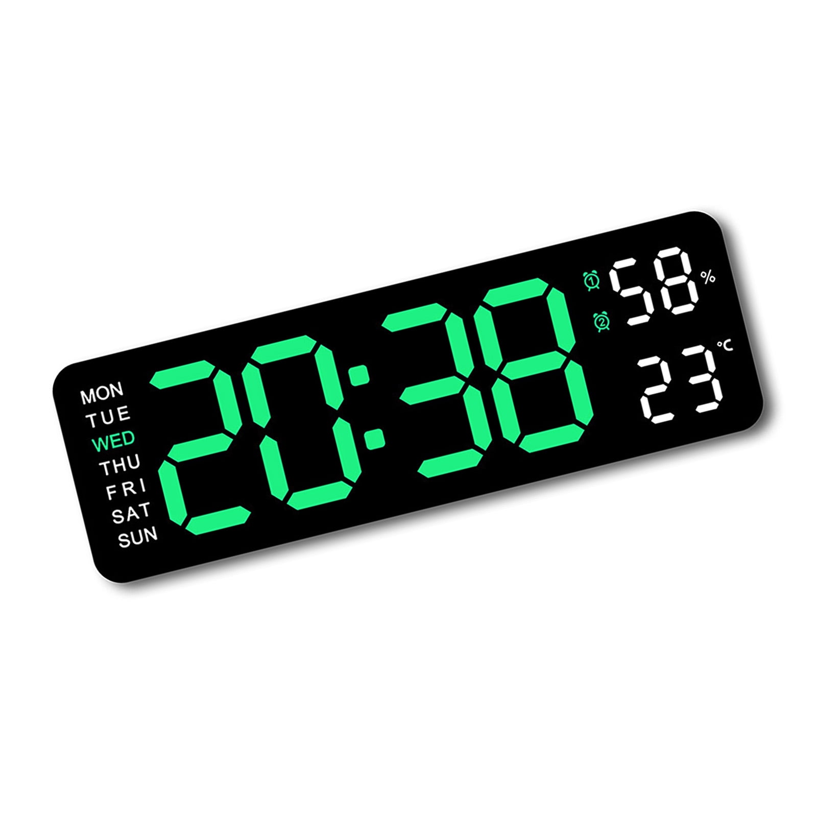 Digital LED Alarm Clock with Temperature Week Date Time Display and 12/ ...