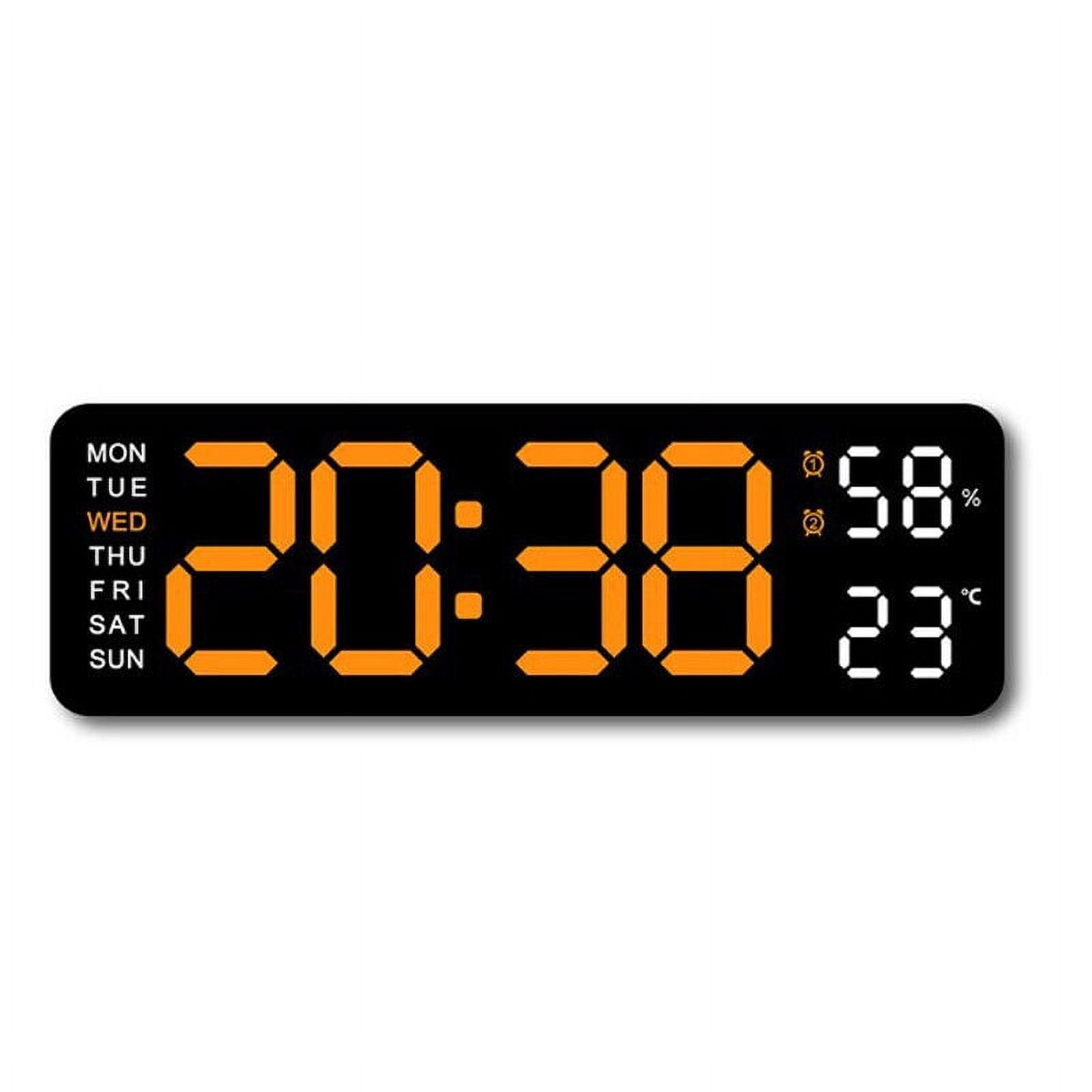 Digital LED Desk Alarm Clock Large LED Display Wall Clock Temperature Humidity - Walmart.com