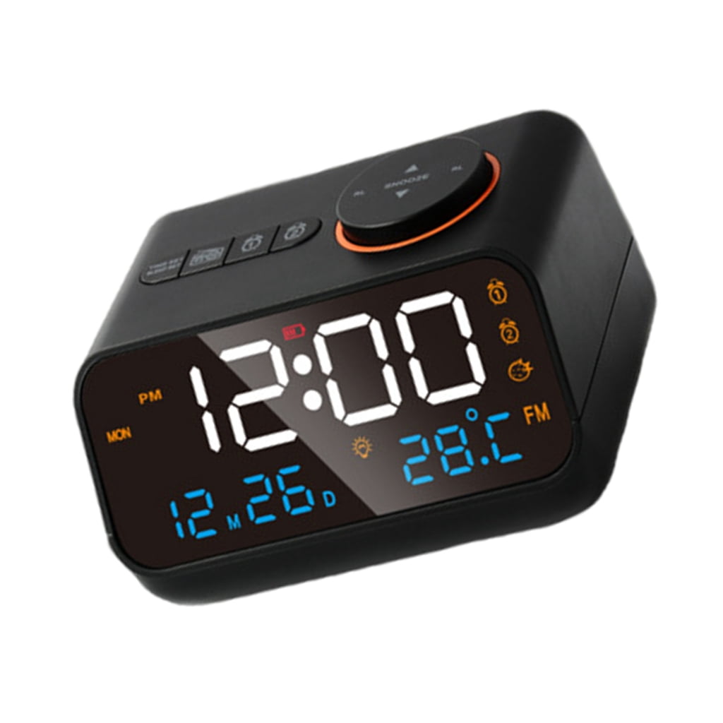 Digital LED Desk Clock with Voice Control and Alarm Clocks Ringtone ...