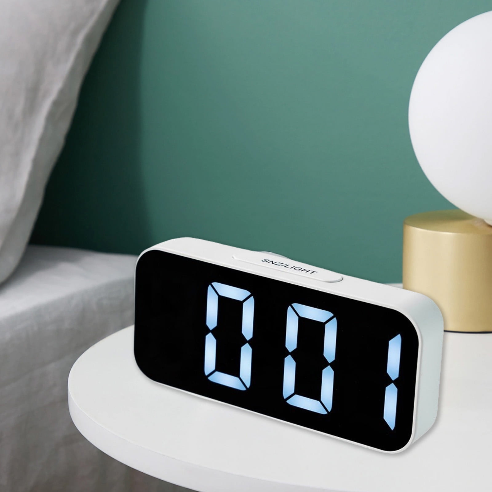 Digital LED Electronic Clock with Snooze Alarm, 12/24H Time Switching, Countdown Timer, Stereo ...