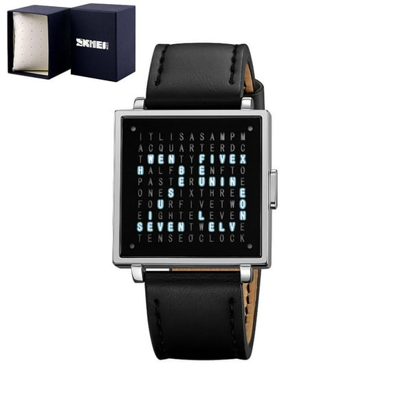 Digital LED Pattern Display Men's Watch with Time, Date Functions, 30m ...