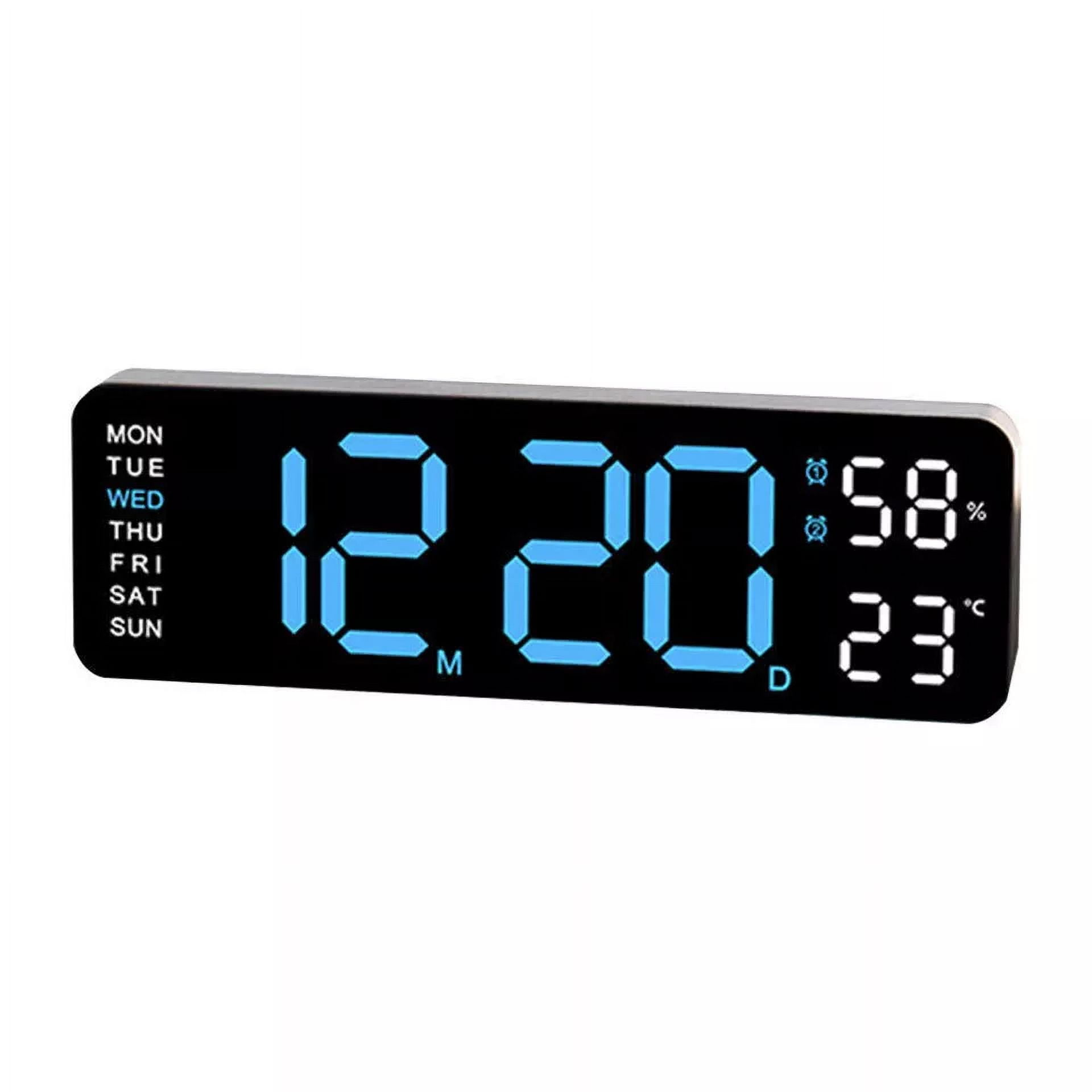 Digital LED Wall Desk Clock, Daylight Saving Time and Memory Function ...