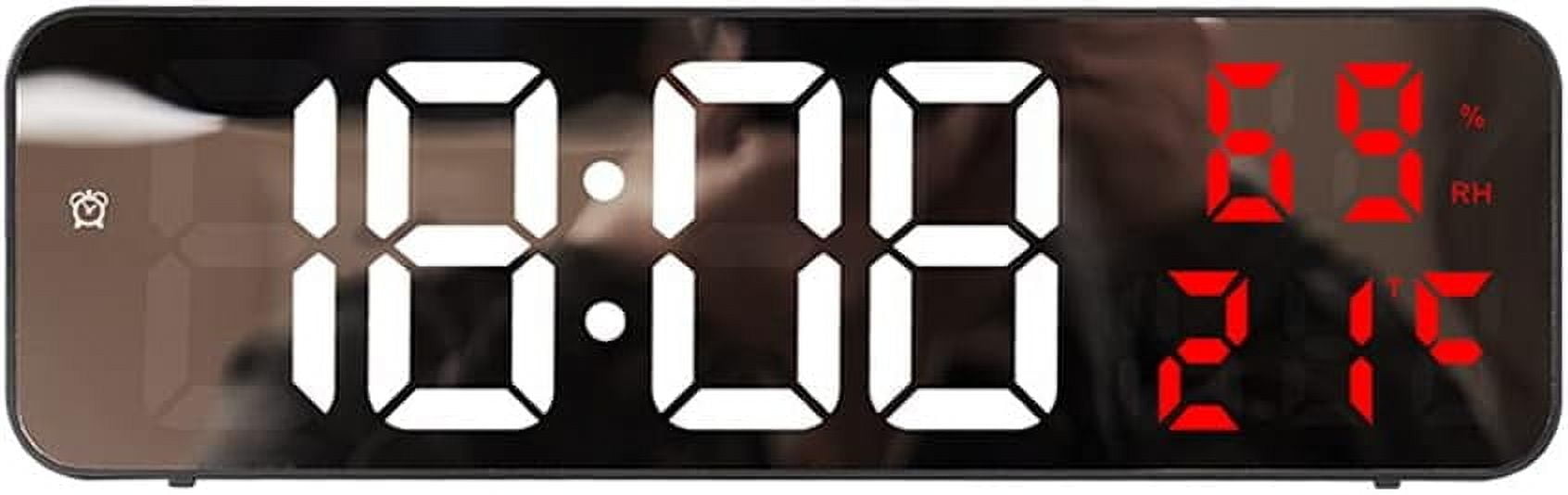Digital Large Screen Wall Clock, 7” USB Red Light Wall Clock ...