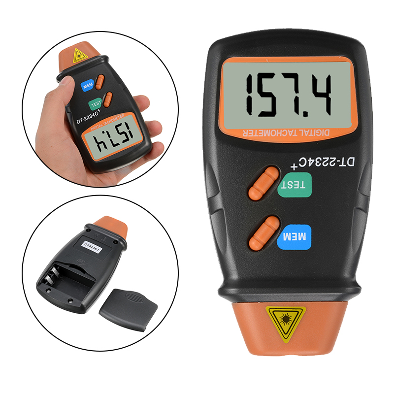 Digital Laser Rev Counter Meter DT2234C Non-contact Tachometer Rev ...