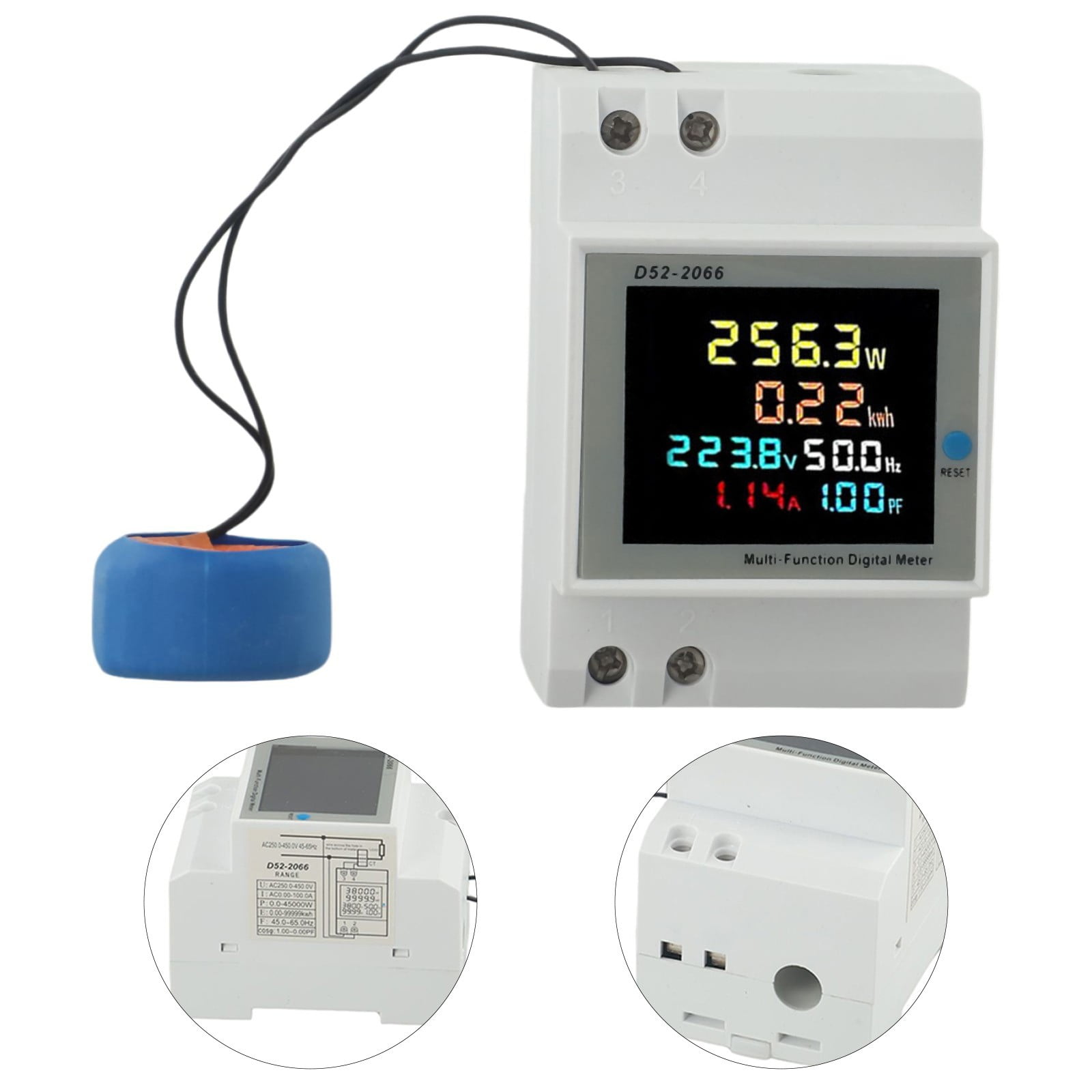 Digital Lcd Rail Voltmeter Current Power Meter Ampere Voltage Frequency ...