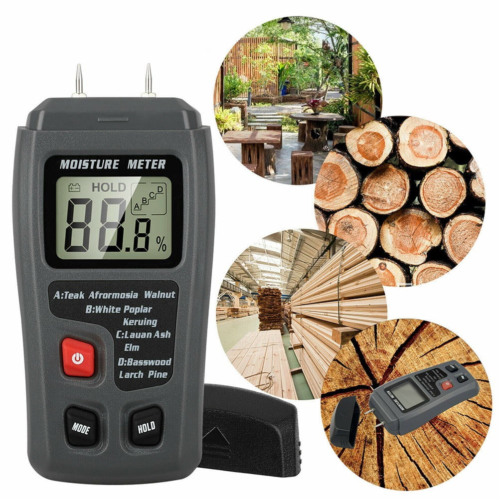 Digital LCD Wood Moisture Meter Detector Portable Firewood Cardboard ...