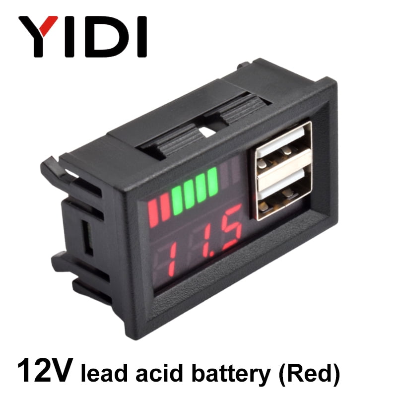Digital Lead Acid Lifepo4 Lithium Battery Capacity Indicator Dual USB ...