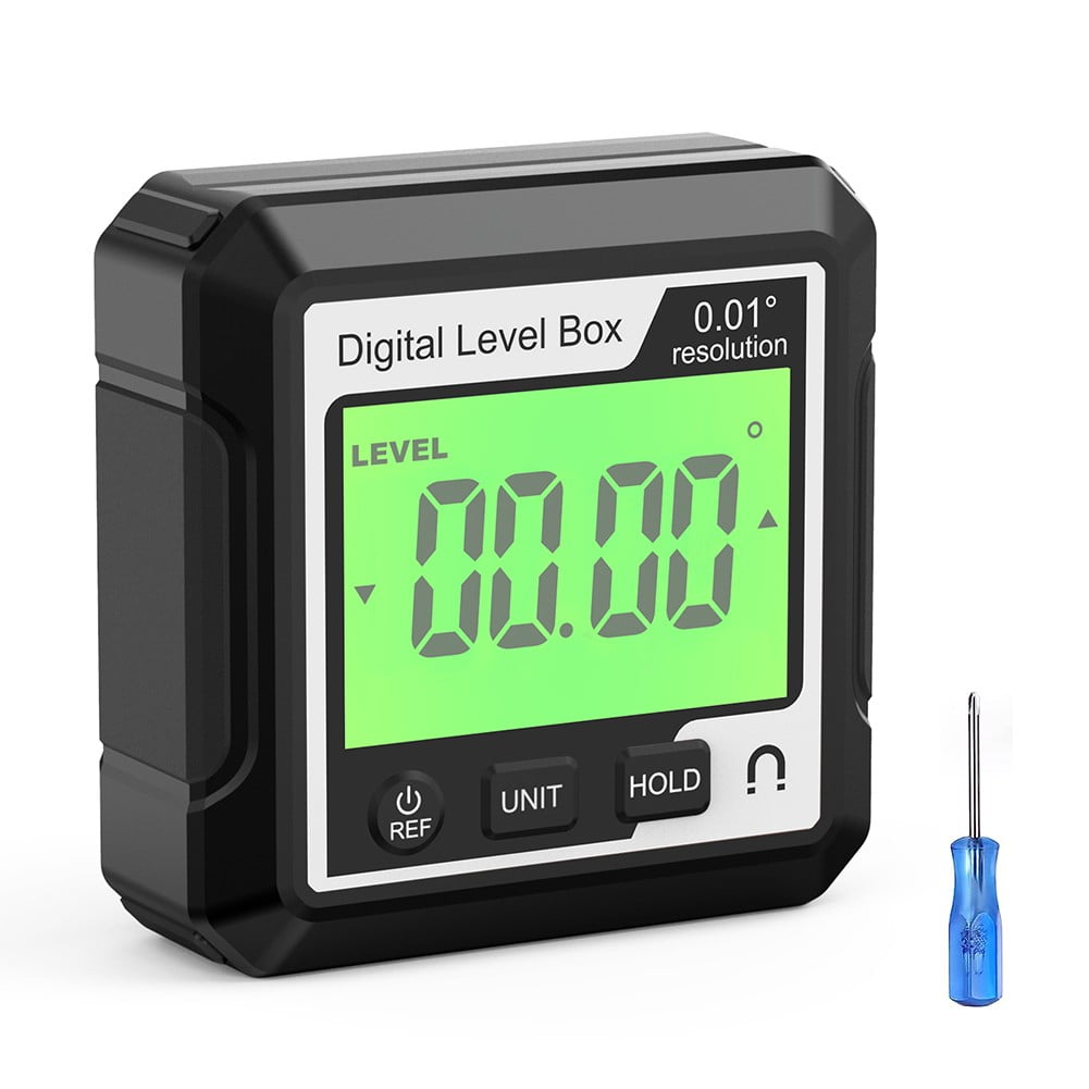 Digital Level Angle Gauge 360° LCD Electronic Protractor Mini Inclinometer Magnetic Base Bevel ...