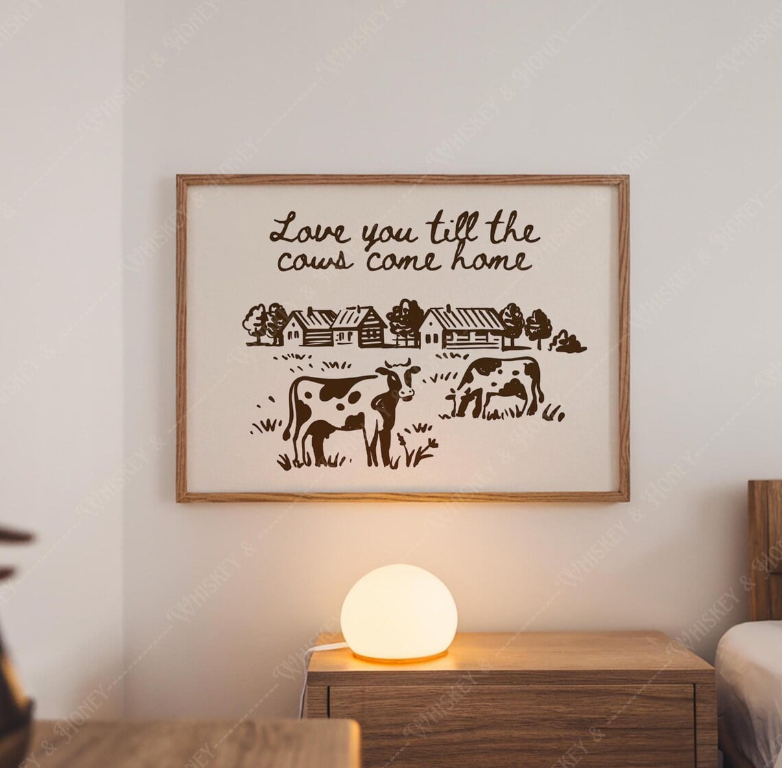 Digital, Love You Till The Cows Come Home Poster, Western Art, Cow ...