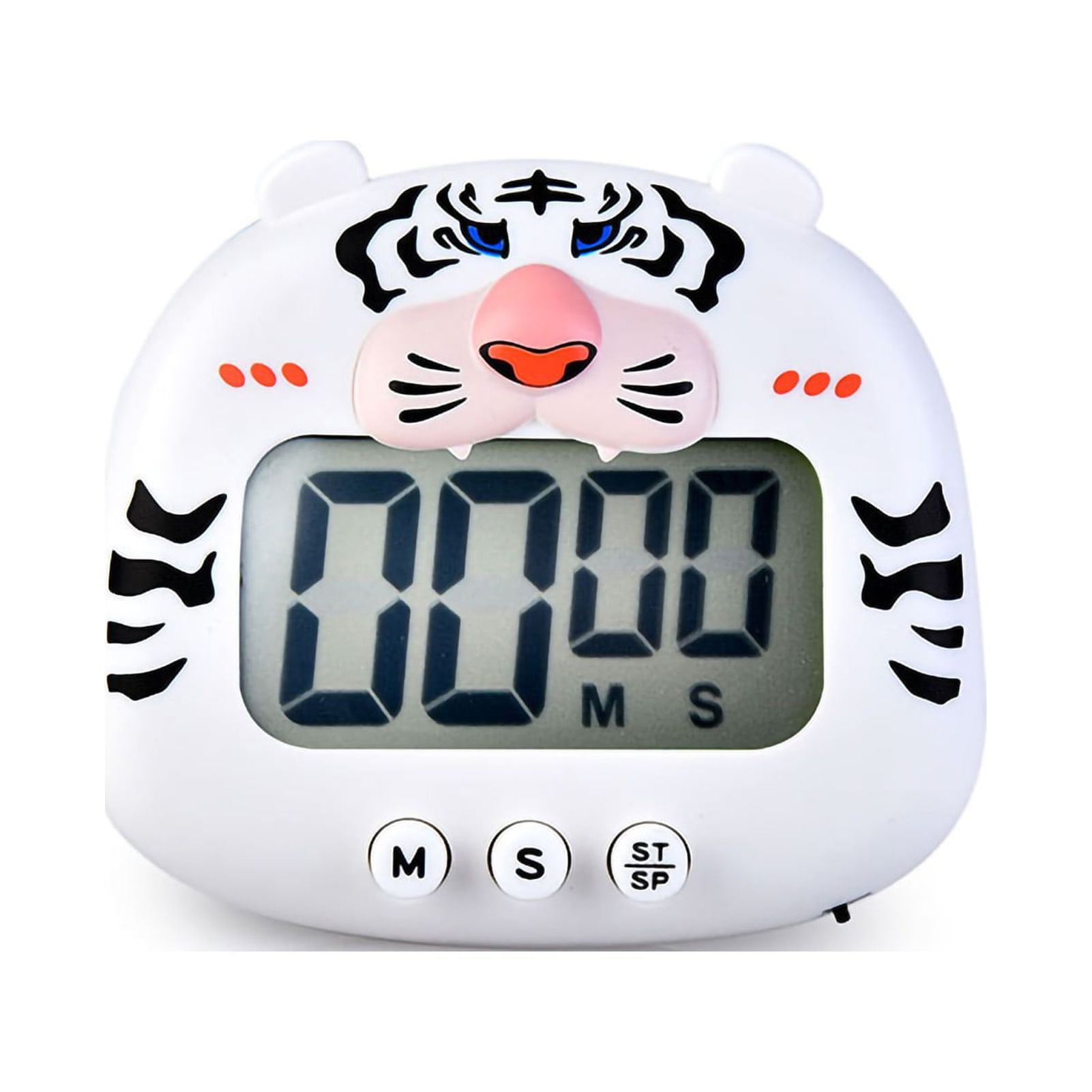 Chummist Digital Magnetic Countdown Timer with White Tiger Design, 100 ...