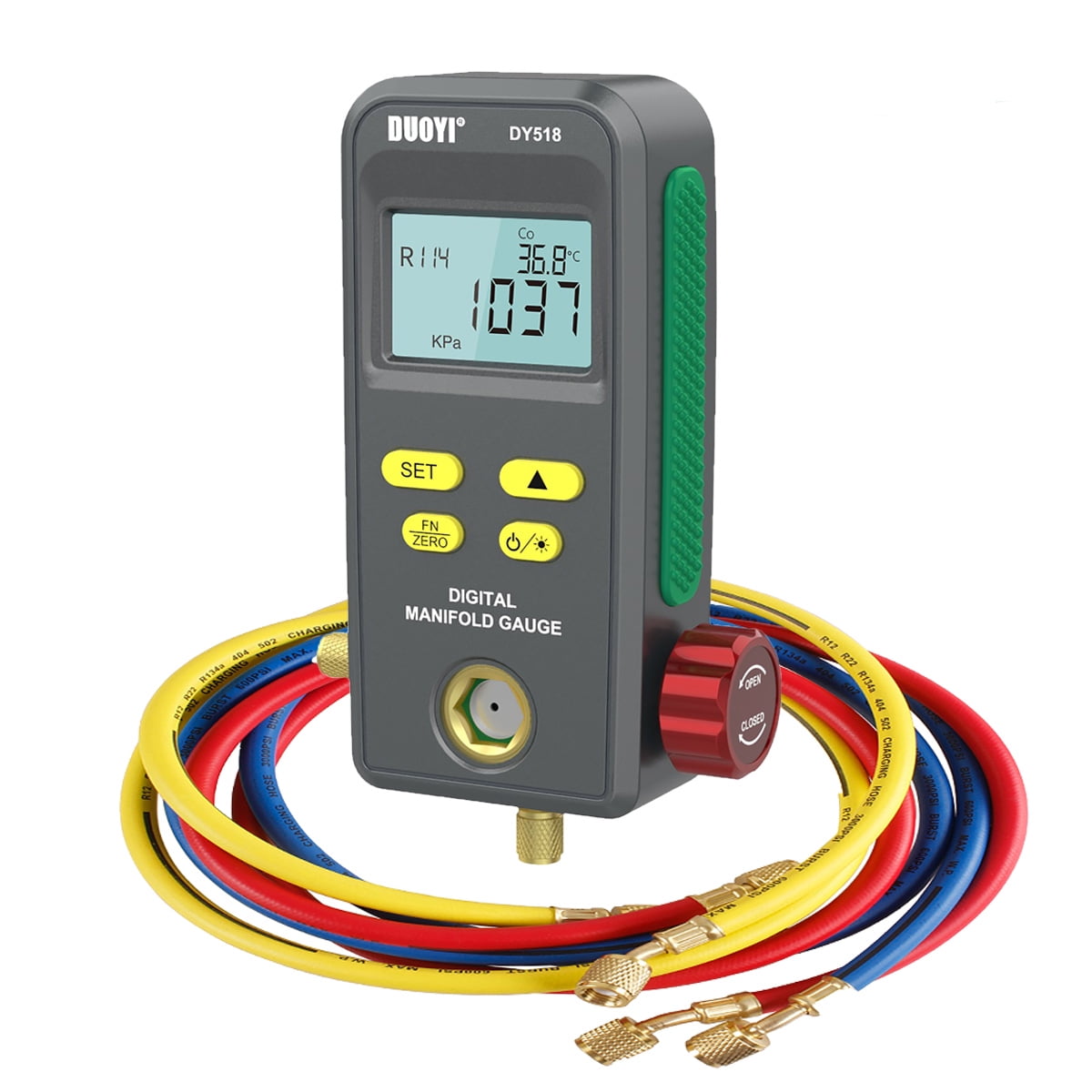 Digital Manifold Gauge Set, Freon Refrigeration Pressure Gauge, HVAC ...