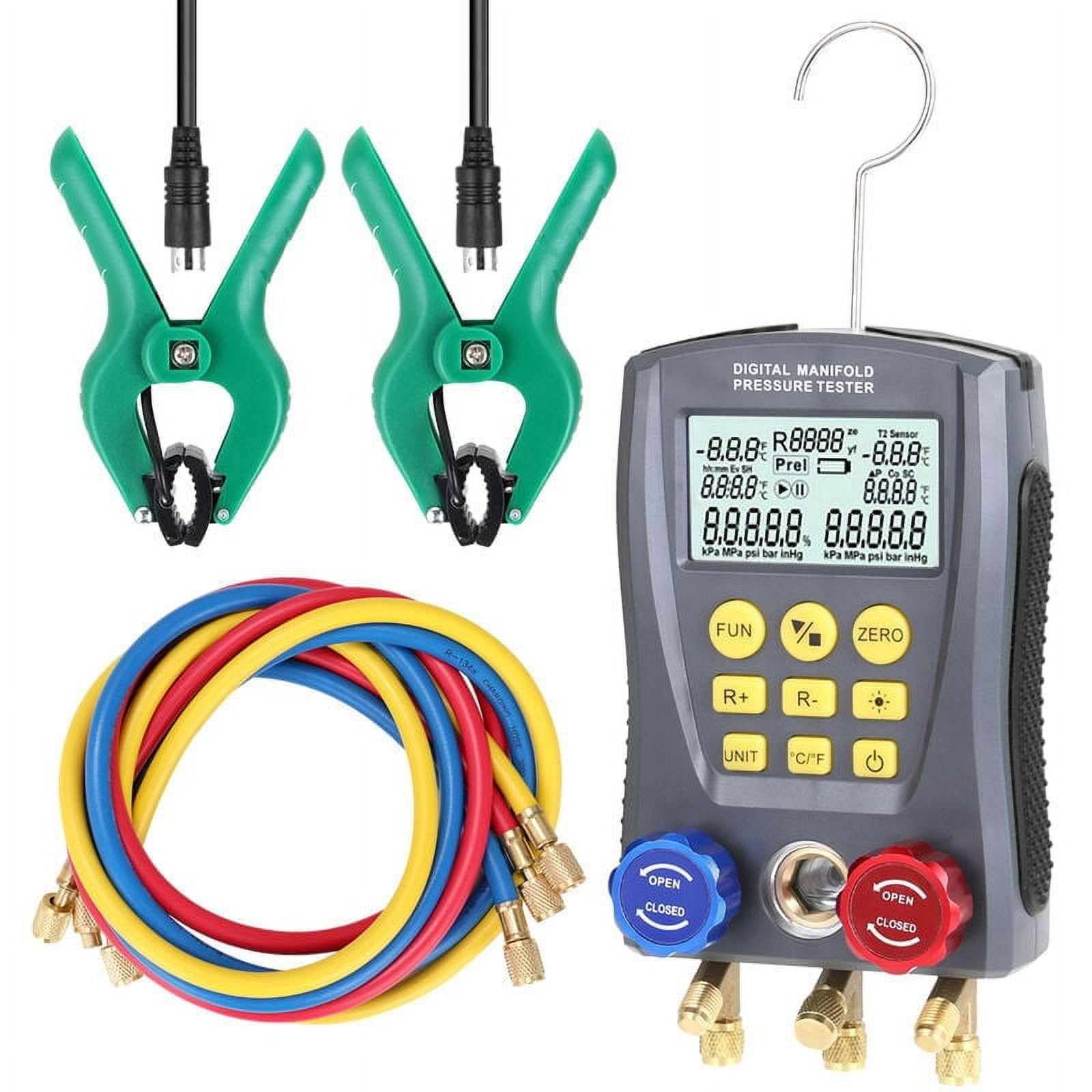 Digital Manifold Gauge Set With Lcd Display, Flexible Non-Slip Silicone ...