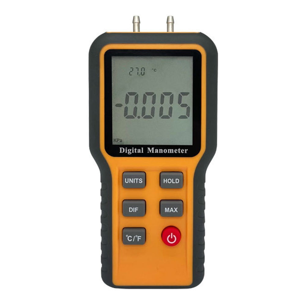 Digital Manometer Air Pressure Tester Dual Port Pressure Gauge W/H ...