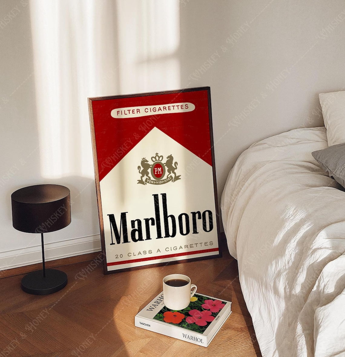 Digital, Marlb0R0 Art Print, Bar Cart Art, Trendy Wall Art, Cigarettes ...