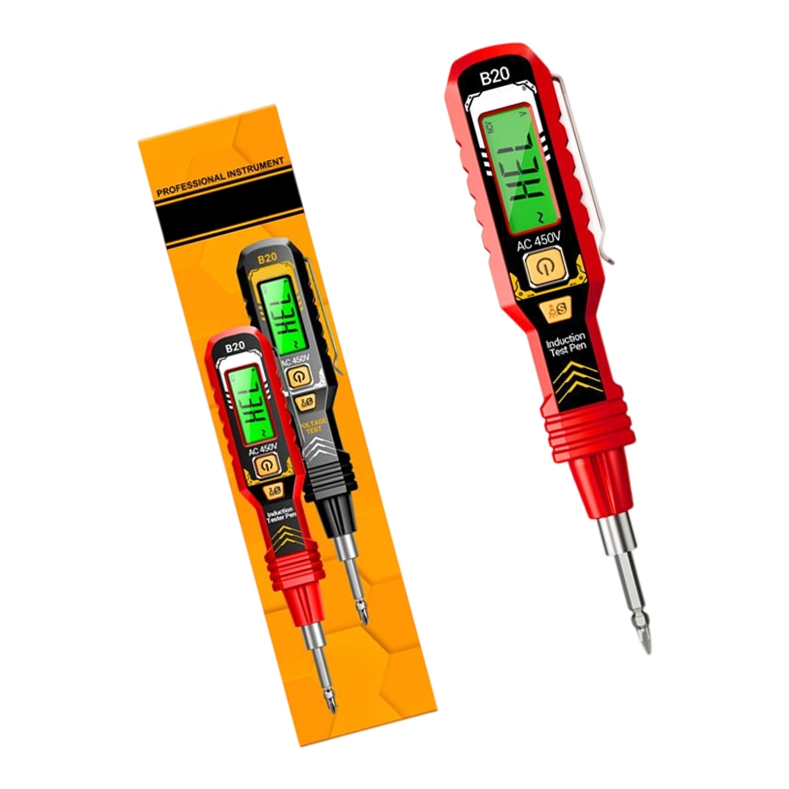 Digital Measuring Pen LCD Backlit Screen Voltages Meter Detectors ...