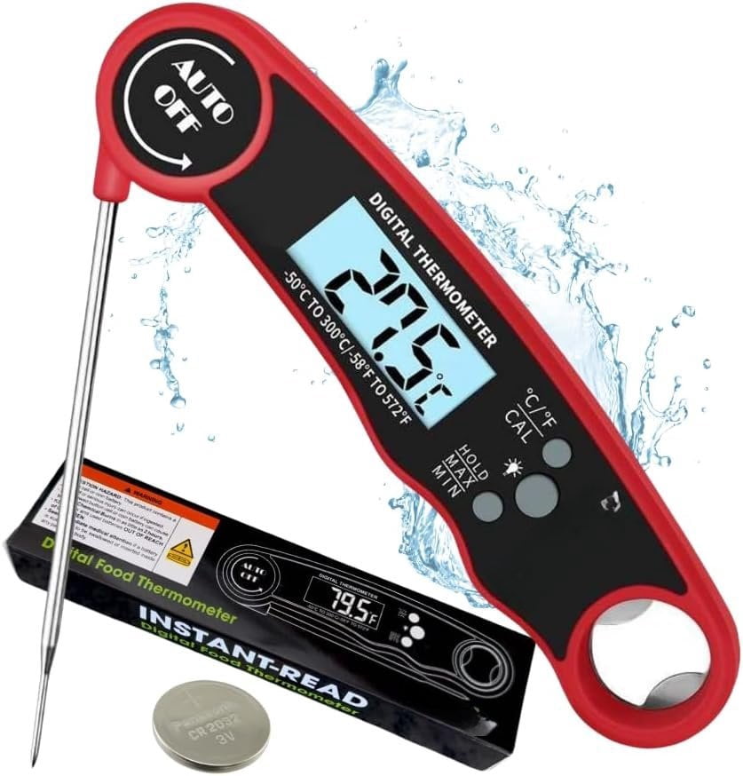Digital Meat Thermometer with Bottle Opener - Read Temperature Folding ...